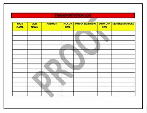 Transportation Log by Admin 4 You | TPT