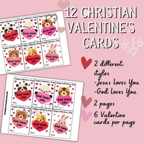 Christian Valentines | Printable Gods Love Valentines Day Cards | Jesus ...