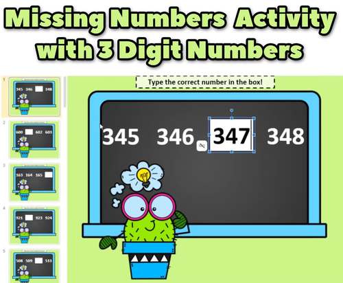 Missing Numbers Activity with Three Digit Numbers, Interactive Google ...