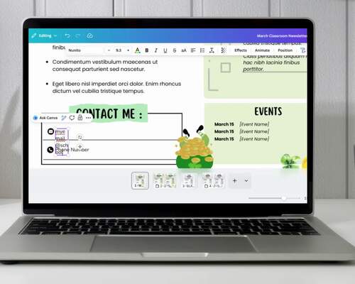 Editable March Newsletter Template - Fun St. Patrick's Day Classroom Update
