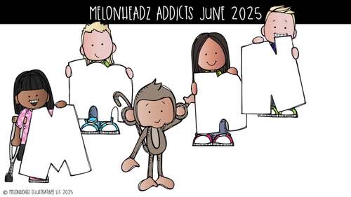 Melonheadz Addicts June 2025 clip art, Alphabet Mini by Melonheadz Clipart
