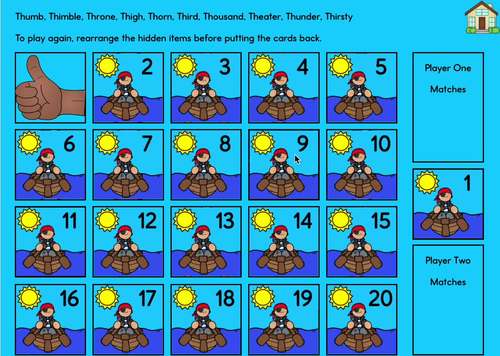 Digital Pirate Articulation Memory Game by Jennie's Speech Room | TPT