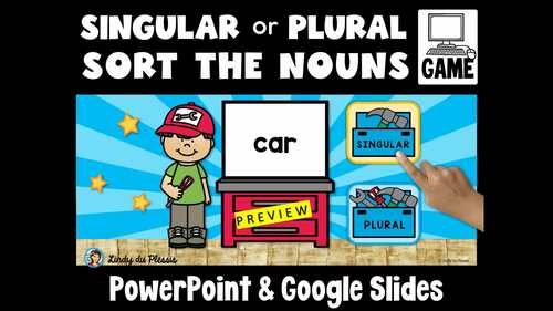 Singular or Plural Nouns Game in PowerPoint or Google Slides Digital ...