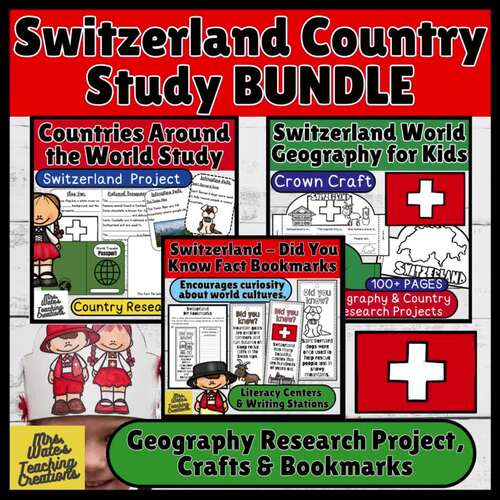 Switzerland Country Study BUNDLE | Geography Research Project, Passport ...