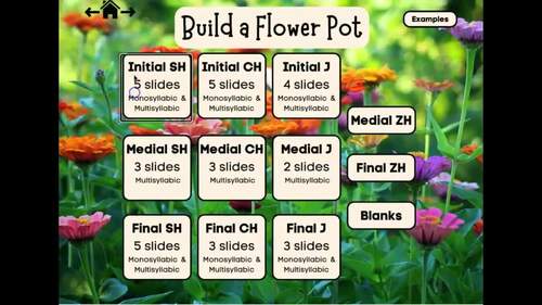 Build a Flower Pot BOOM Cards™ SH, CH, "J"/dʒ, and ʒ Sounds - Articulation