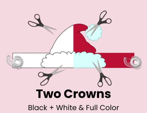 Christmas Santa Hat / Crown / Mask / Costume / Headband ** Two Crowns