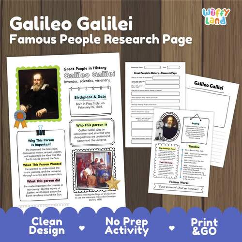 Galileo Galilei Research Project | Famous Scientists Biography | STEM ...