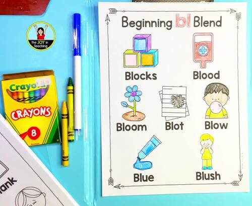 Beginning Blends Coloring Pages Kindergarten and First Grade | TPT
