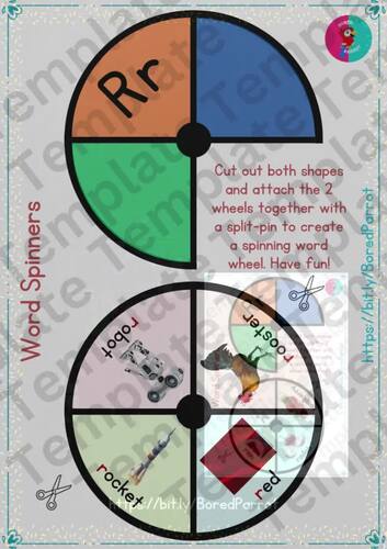 Vocab Word Spinners for Kindergarten. Letter R by Bored Parrot | TPT