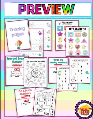 BACK TO SCHOOL UNICORN LITERACY & FINE MOTOR CENTERS distance learning ...