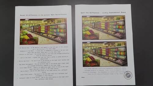 Spot the Difference Supermarket Scene Enhances observation and ...