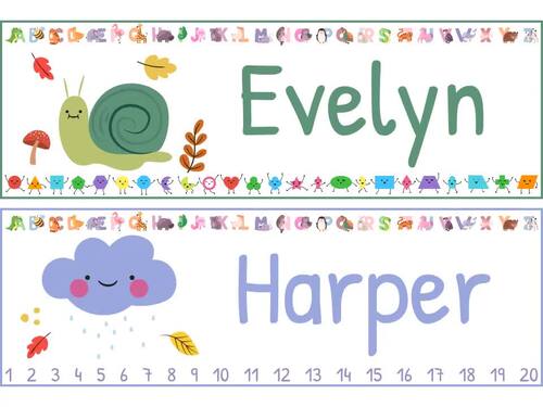 Editable Fall Desk Name Plates for Students: 30 Charming Autumn Designs