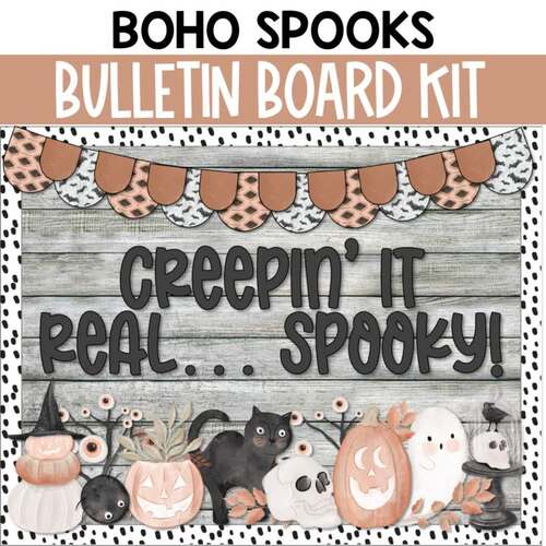 Boho Halloween Bulletin Board Kit / Modern Halloween Bulletin Board