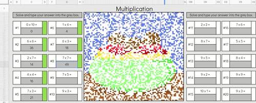 Digital Math Pixel Art Mystery 3rd Grade Fluency Multiplication Mix All ...