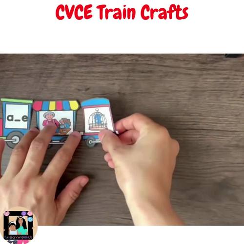 CVCE Train Craft activity | Long Vowel Magic E, Silent E Center | TPT