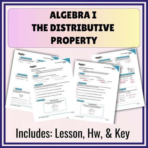 Algebra 1 The Distributive Property (Lesson, Graphic Organizer ...