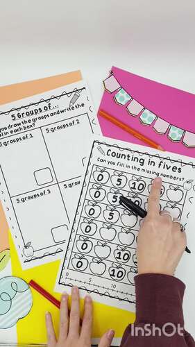 Multiplication Multiply by 5 Arrays Equal Groups Word Problems 1st Grade