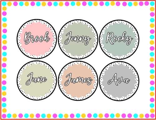 Printable Boho Neutral Spotty Student Name Labels, Cubby Labels, Locker ...