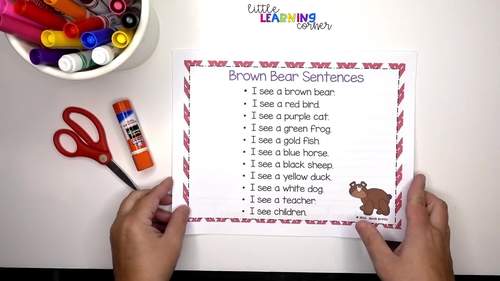Building Sentences ~ Brown Bear, Brown Bear Writing Center | TPT