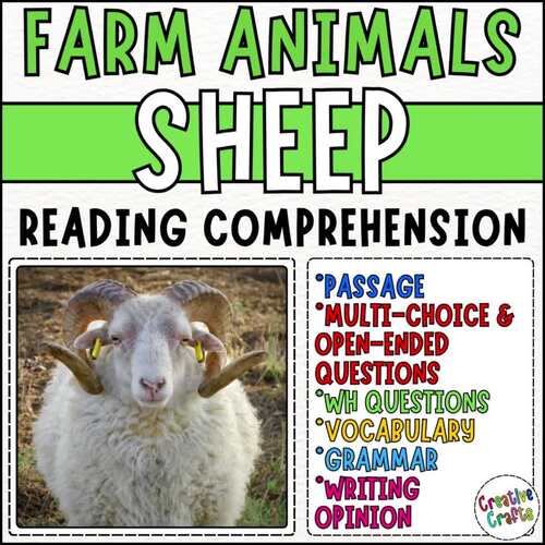 Farm Animals Sheep Reading Comprehension Passage and Questions 3rd Grade