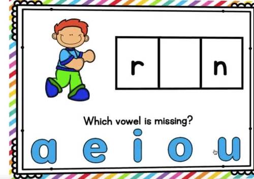 CVC Missing Vowel Task Cards | Boom Cards™ by Keeping Up With Ms Kissell