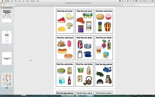 Receptive Describing Task Cards by The Autism Helper | TpT