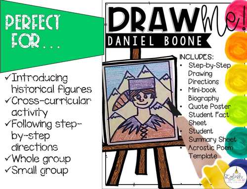 Draw Me! Daniel Boone Directed Drawing | CKLA by Stylish In Elementary