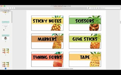 Pineapple Music Teacher Toolbox Labels | Music Room Decor by ...