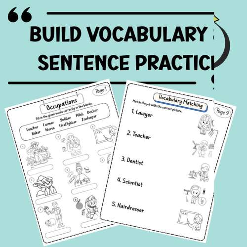 Occupations Worksheets | ESL Jobs Activities for Kids | Vocabulary ...