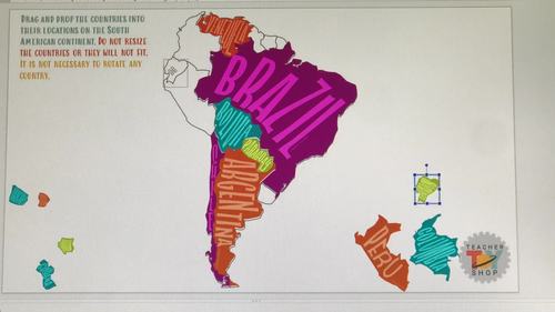 South America Map Digital Map-Making Activity | Google Slides™ | TPT