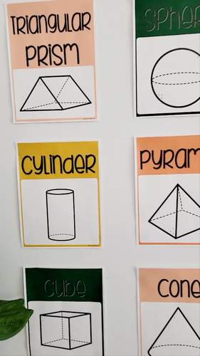 BOHO Bee Classroom Decor - 2D & 3D Shapes Posters by Lisa's Classroom