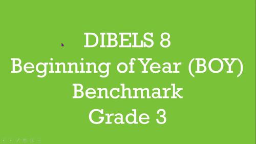 DIBELS 8 BOY, MOY & EOY Benchmark Assessment Grade 3 BUNDLE | TPT