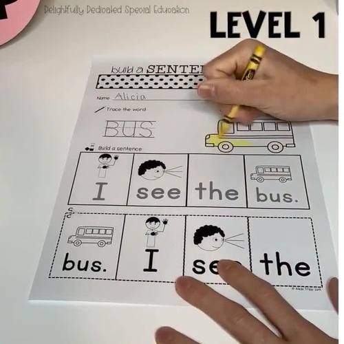 Sentence Building Worksheets for Special Education BUNDLE | TPT