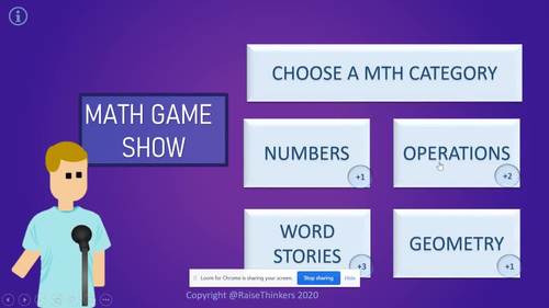 Math Game show Interactive digital early finishers Gifted and talented