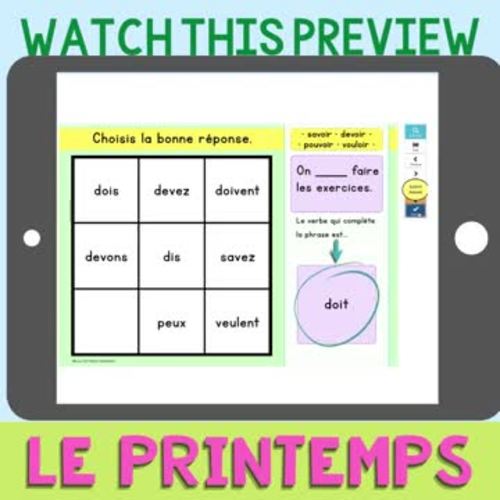 Les verbes en -OIR au présent de l’indicatif | French Verbs Boom Cards