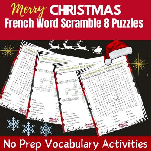 French Christmas Word Scramble 6 Puzzles Vocabulary Activity | Noël en ...