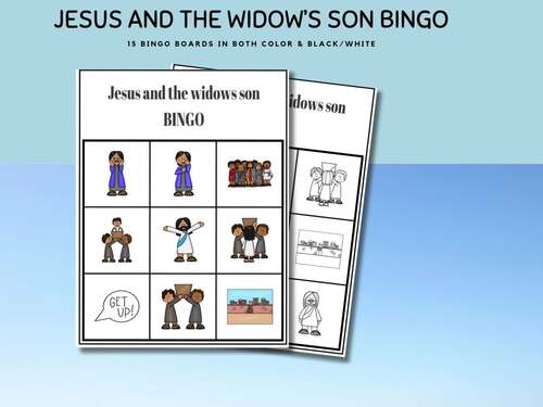 Jesus and the widow’s son Bingo Set for Kids, Jesus and the widow’s son ...