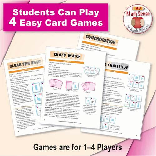 3rd Grade Math Sense 14 Card Games & Activities Bundle | Print & PPT ...