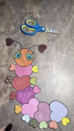 Love Caterpillar Valentine Name Craft for Kids, Heart Caterpillar ...