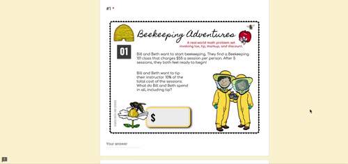 Sales Tax, Tip, Markup and Discount - Math Task Cards - Beekeeping ...