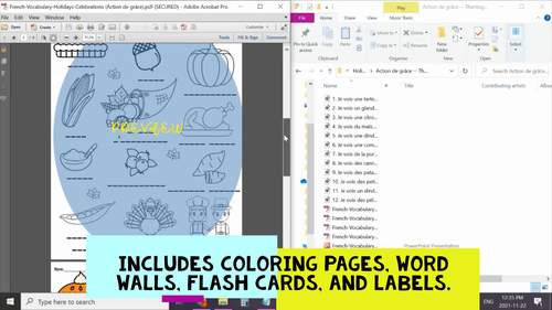 French Winter Celebrations Christmas Thanksgiving Vocabulary Word Walls ...
