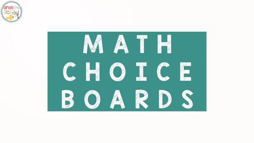 Beginning of the Year Math Review Choice Board – 8th Grade - Distance ...