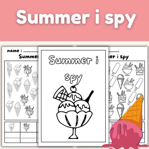 Summer I SPY - Ice Cream Search Activity pages - coloring pages worksheet