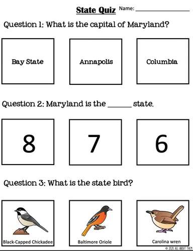 Maryland, Quiz & Assessment, 50 States Special Education by All About SPED