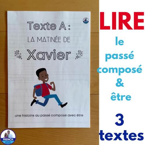 French passé composé être Reading Passages & Comprehension Questions