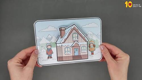 3D Winter House Craft by 10 Minutes of Quality Time | TPT