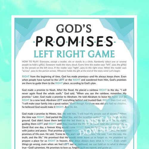 God's Promises Left Right Game | Christian Bible Story Group Learning ...