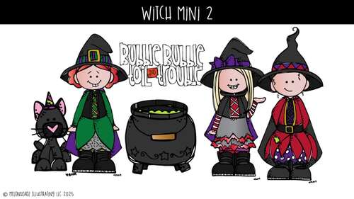 Witch clip art 2, Halloween Mini by Melonheadz Clipart | TPT