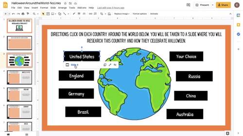 Halloween Around the World Digital Research Activity- 6th, 7th, 8th Grade