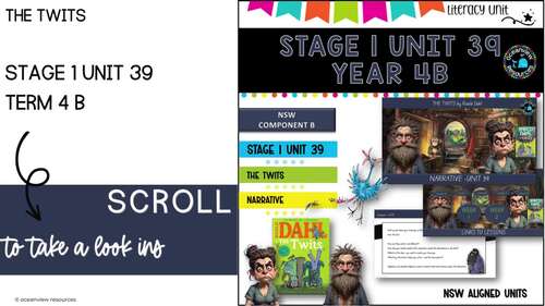 NSW DET Stage 1 English Unit 39 THE TWITS Component B TERM 4B | TPT